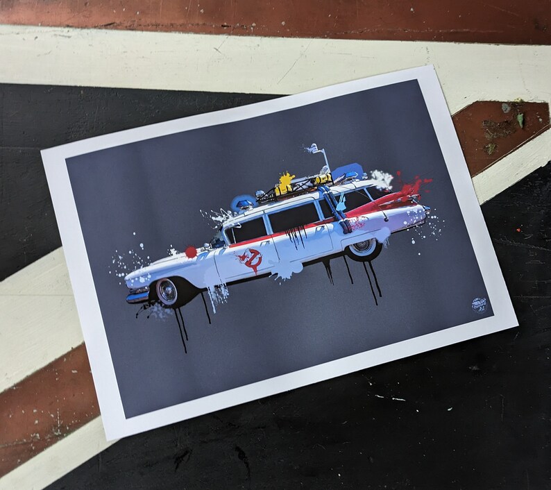 Ghostbusters Ecto 1 Print Ghostbusters Ecto 1 Poster, Ghostbusters Ecto 1 Wall Art, Ghostbusters ...