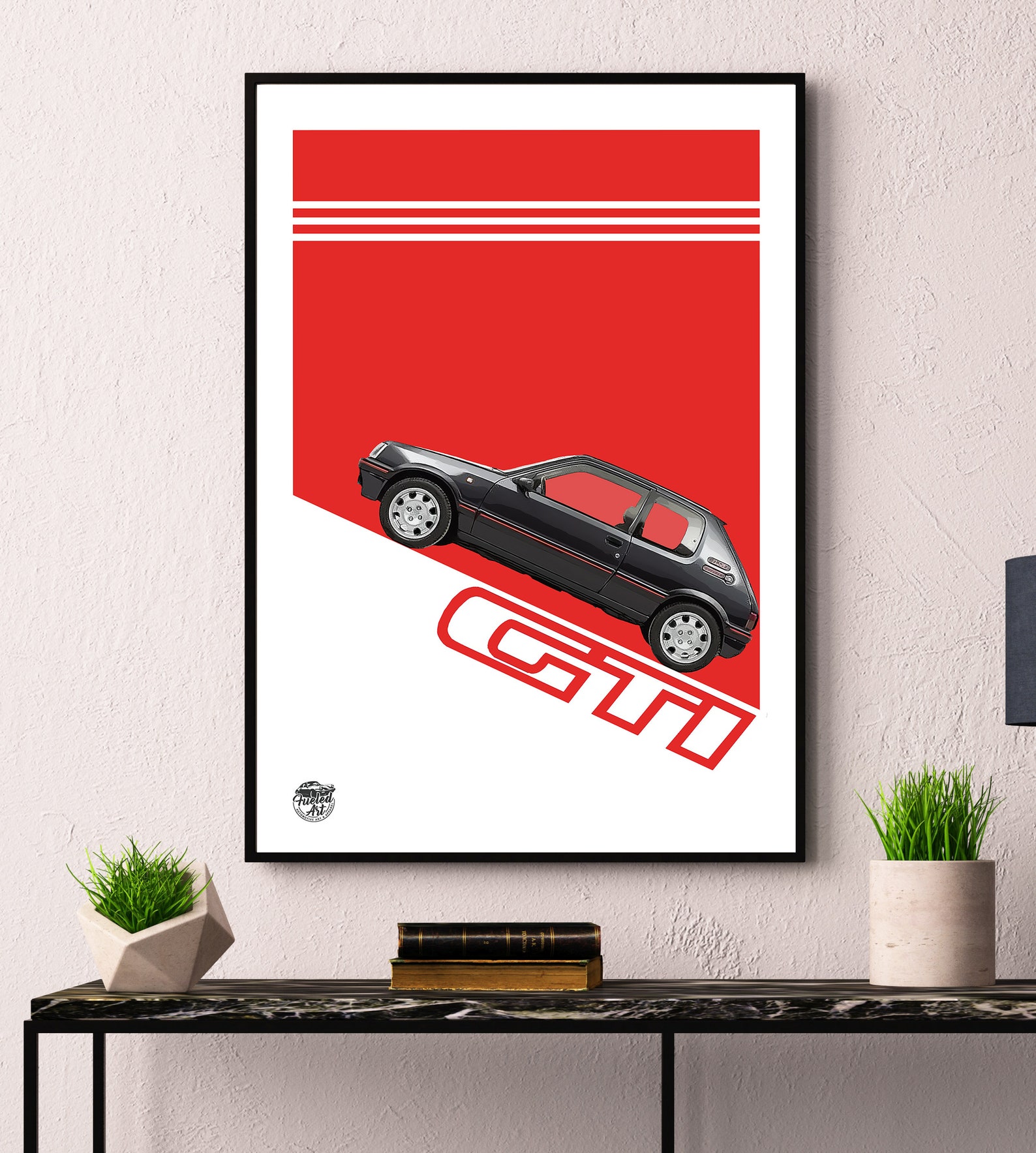 Peugeot 205 GTI Print Peugeot 205 GTI Poster, Hot Hatch Print, Peugeot ...