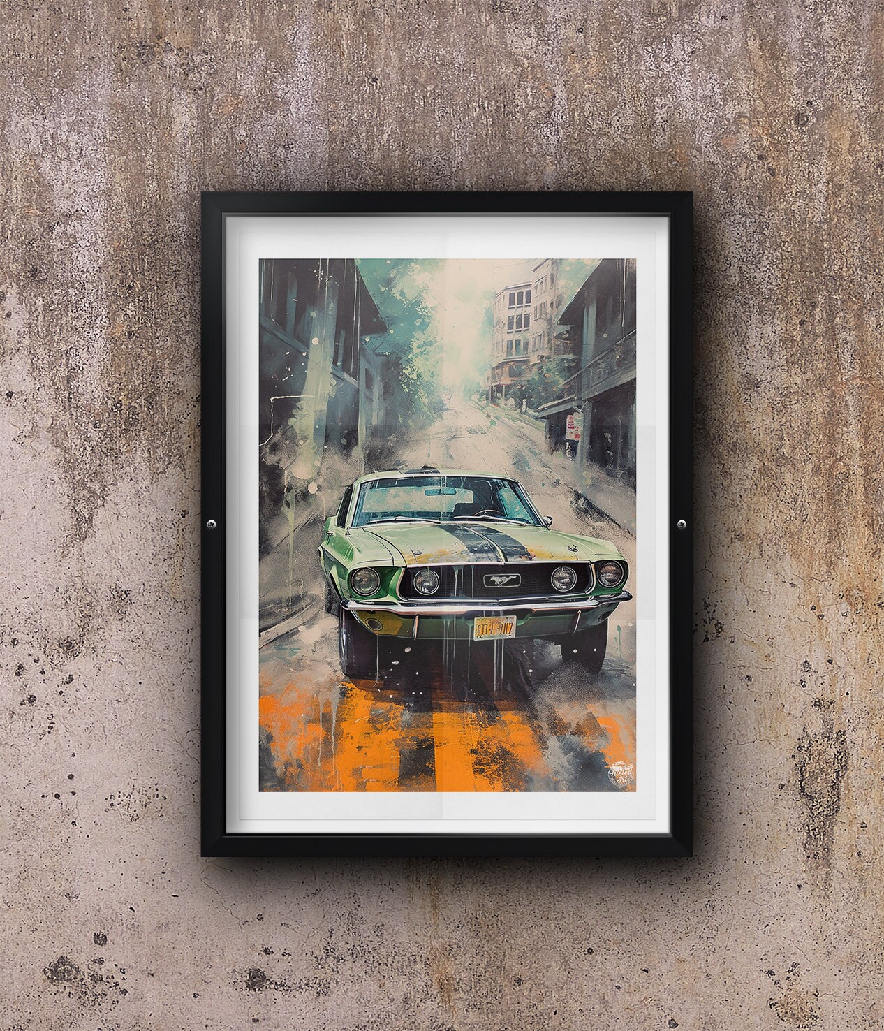 1968 Ford Mustang Print Muscle Car Print Ford Mustang Wall - Etsy