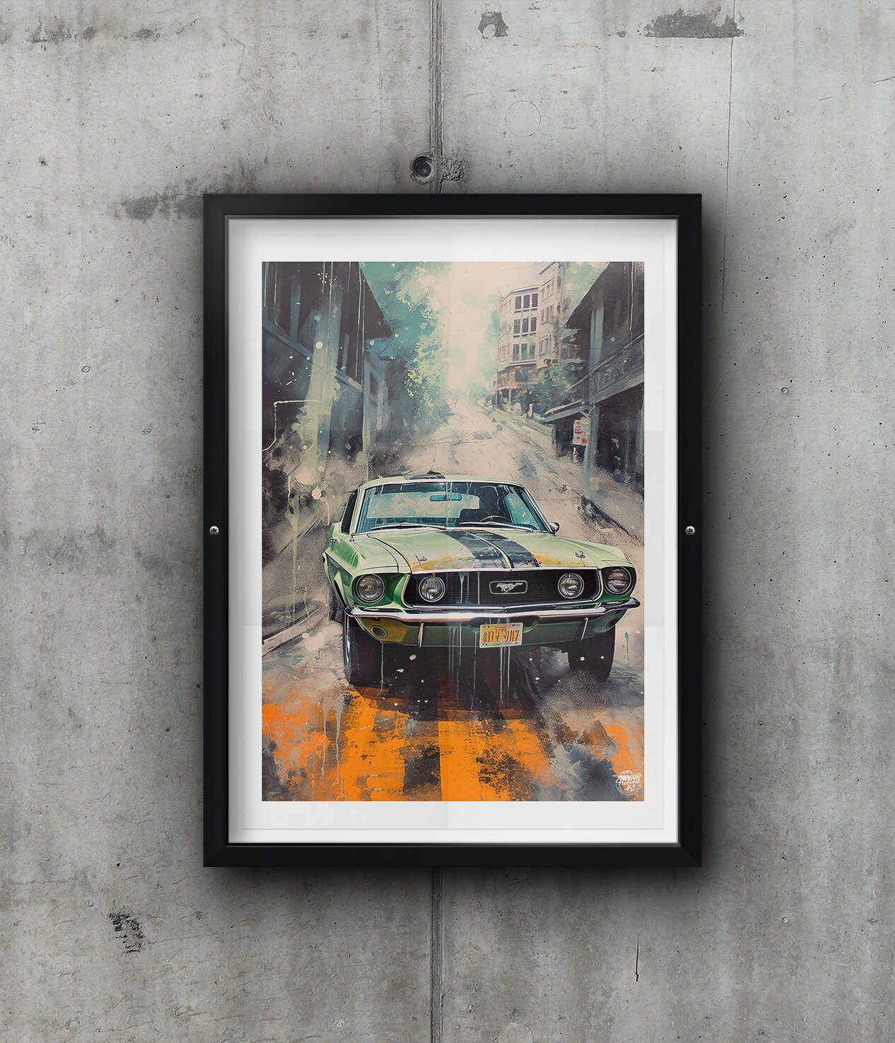 1968 Ford Mustang Print Muscle Car Print Ford Mustang Wall - Etsy