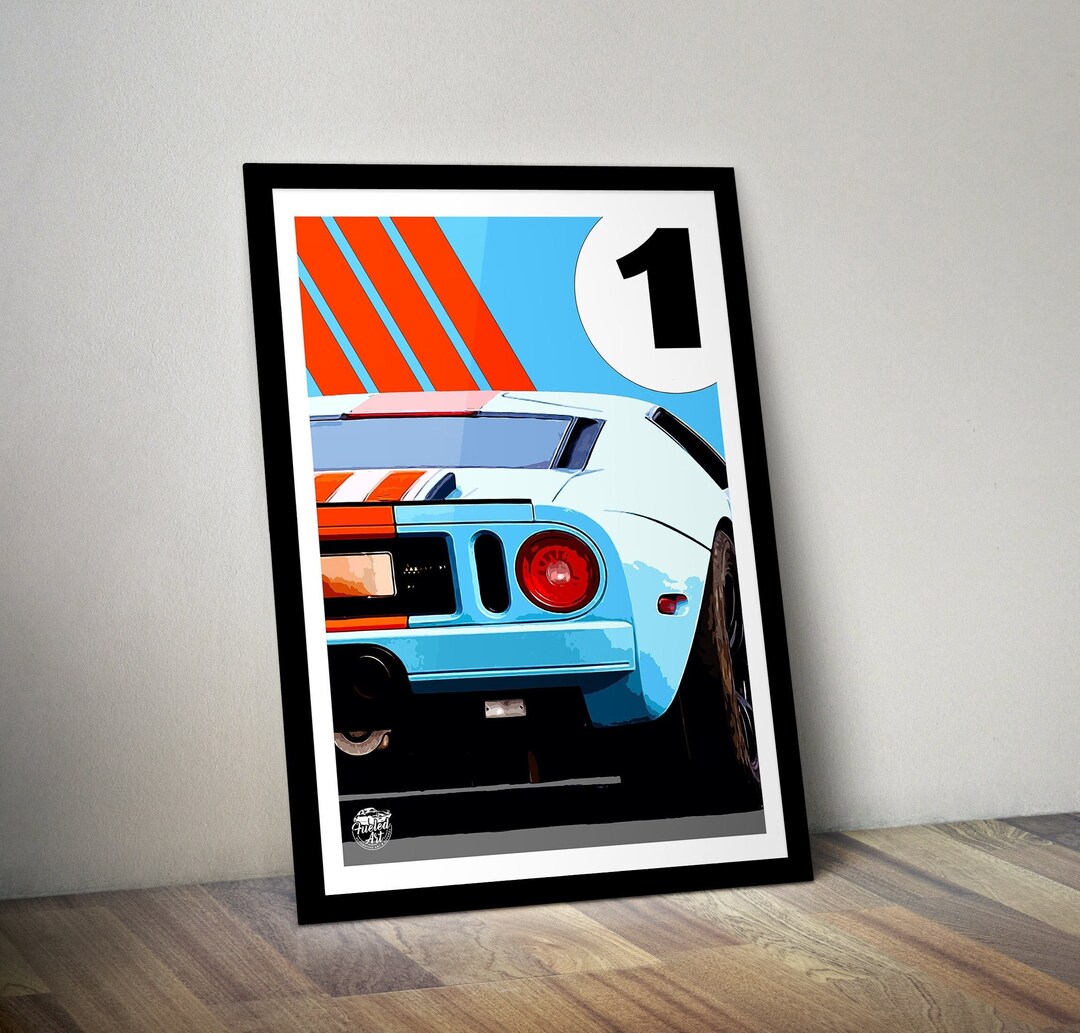 Ford GT Print Ford GT40 Wall Art, Man Cave Art, Ford GT Poster, Ford ...