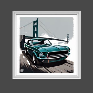 Ford Mustang Bullitt Print Bullitt Movie Poster, Ford Mustang Bullitt ...
