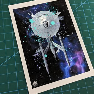 Star Trek USS Enterprise Print Vintage Movie Poster, USS Enterprise ...