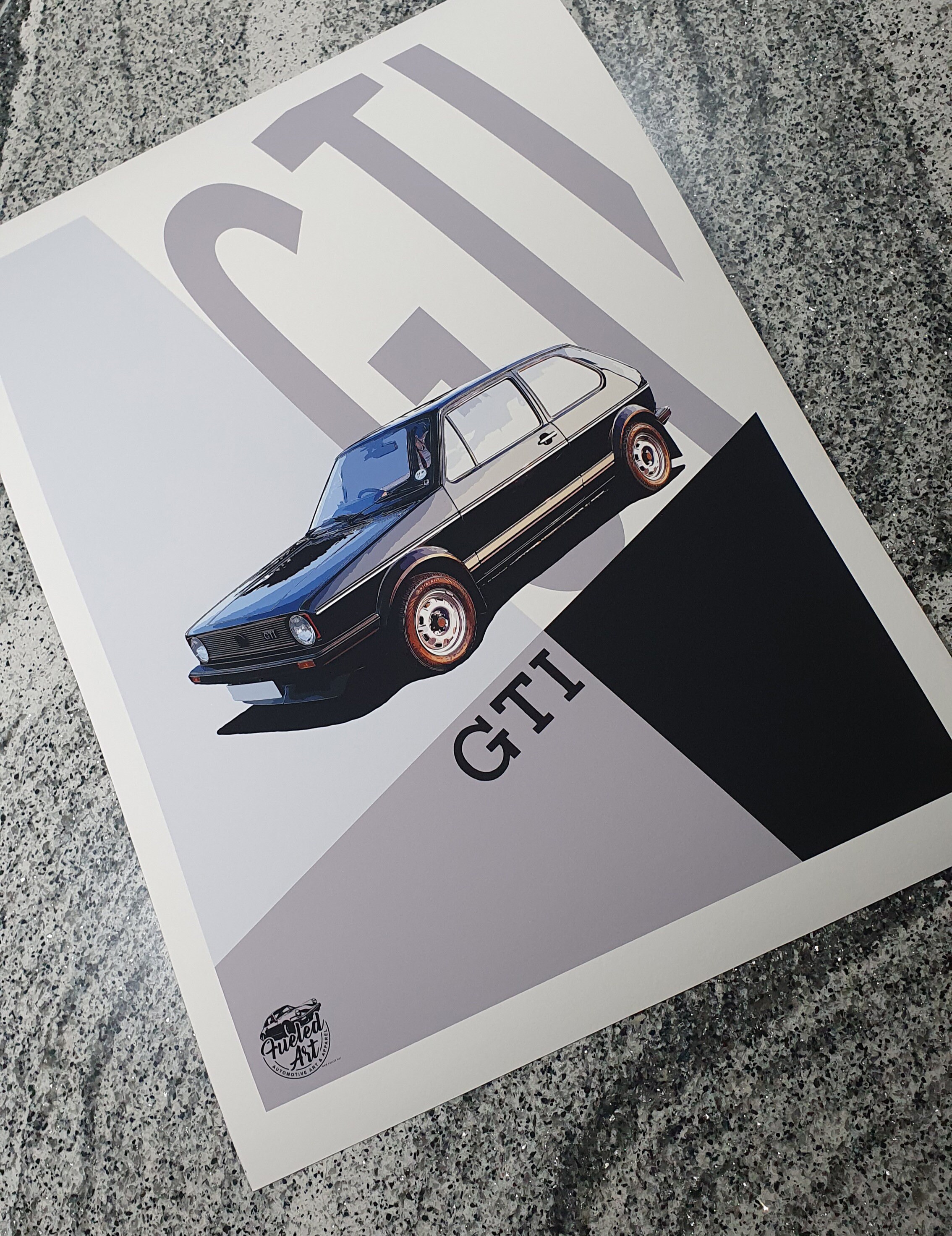 VW Golf Mk1 GTI Print Vw Golf Mk1 GTI Poster, Hot Hatch Print ...