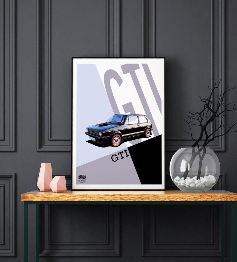 VW Golf Mk1 GTI Print Vw Golf Mk1 GTI Poster, Hot Hatch Print ...