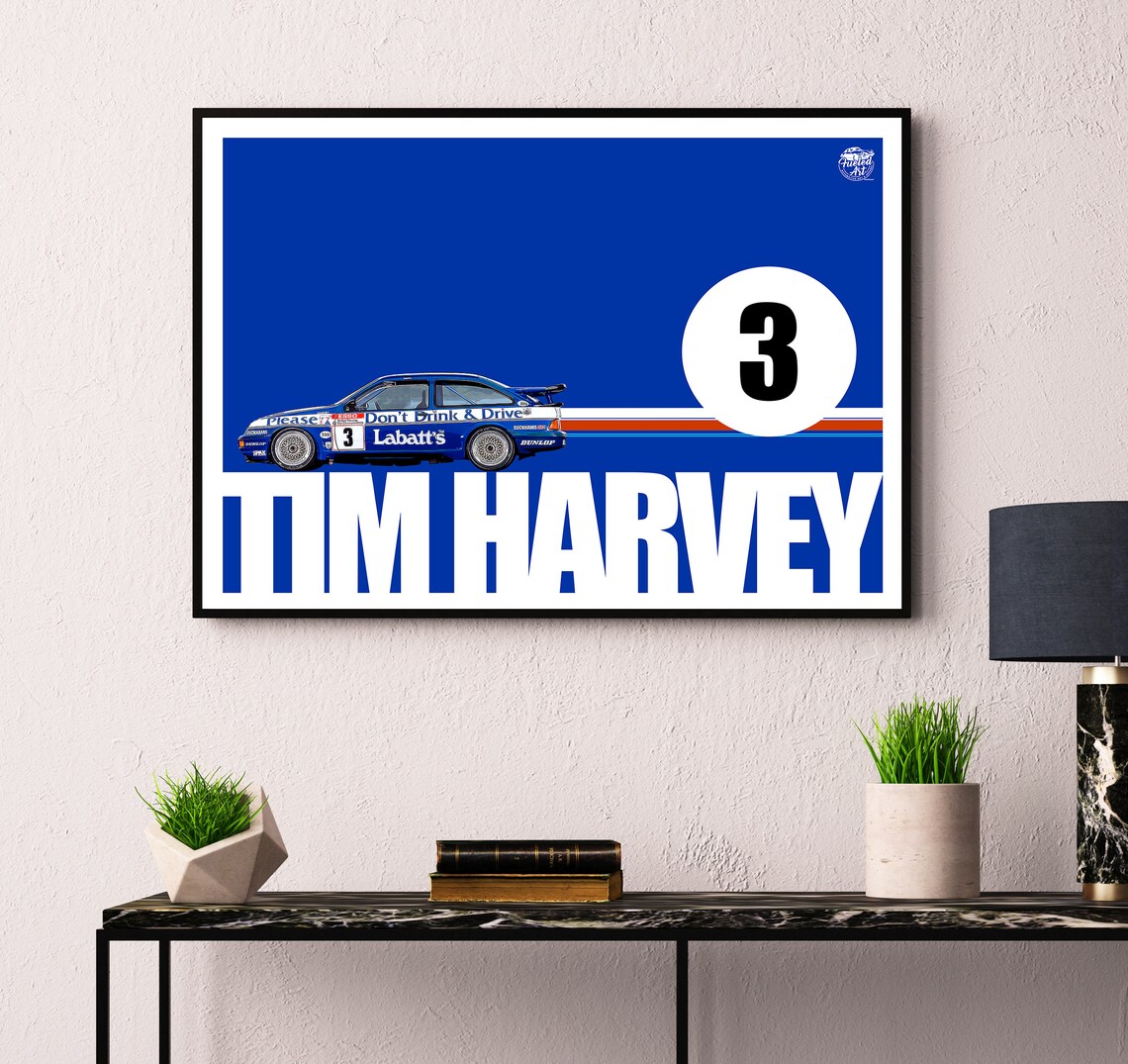 Ford Sierra RS500 Cosworth Print BTCC Print, Tim Harvey Print, Man Cave ...