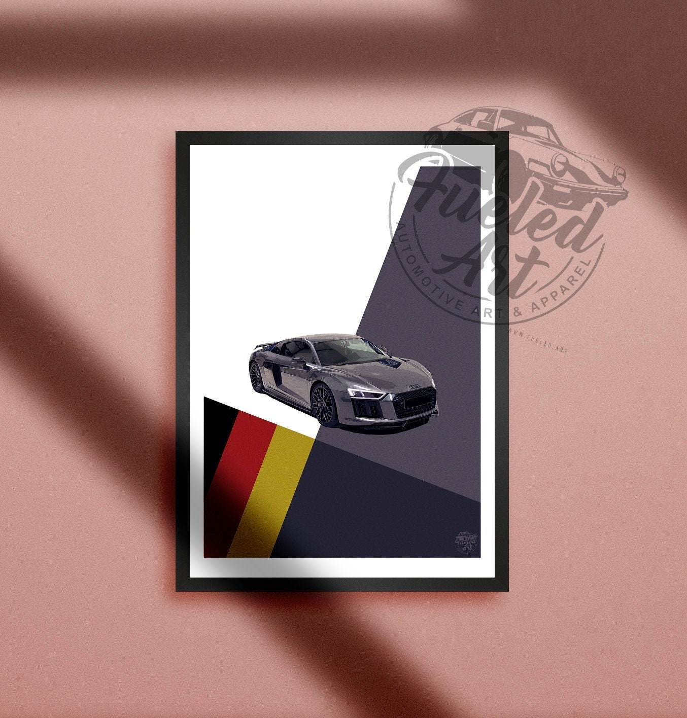 Audi R8 V10 Print Audi R8 Wall Art, Supercar Print, Audi R8 Gifts, Audi ...