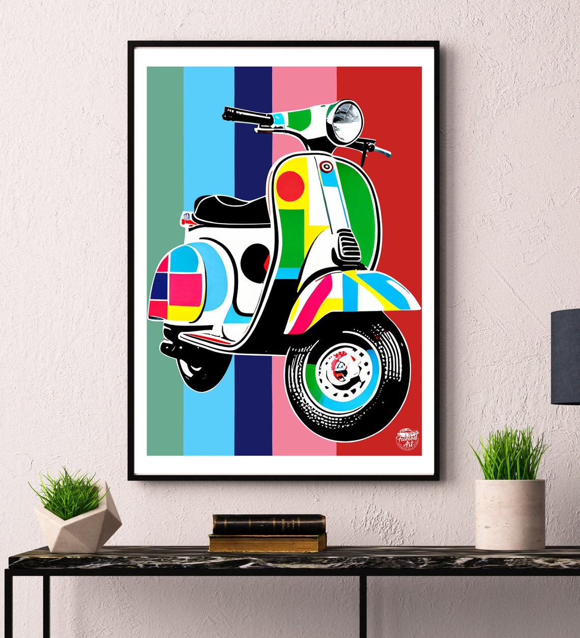 Classic Vespa Print Vintage Scooter Wall Art, Vespa Poster, Mods Print ...