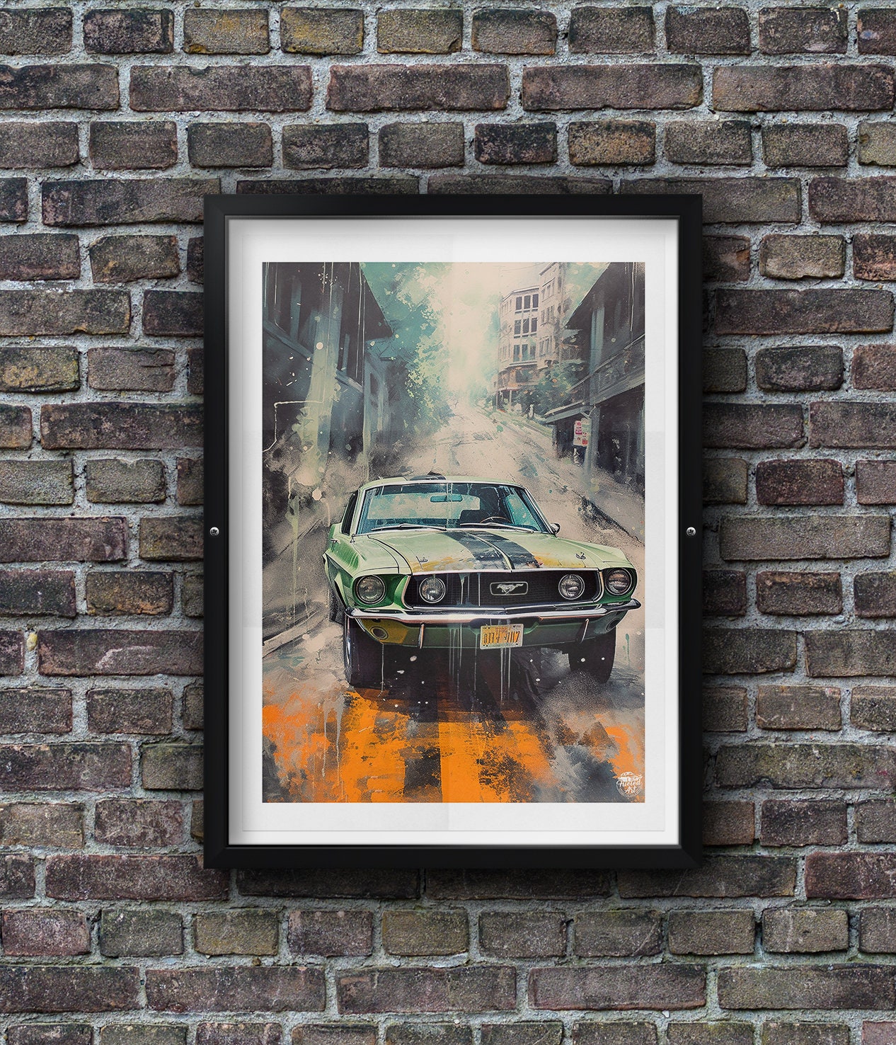 1968 Ford Mustang Print Muscle Car Print Ford Mustang Wall - Etsy