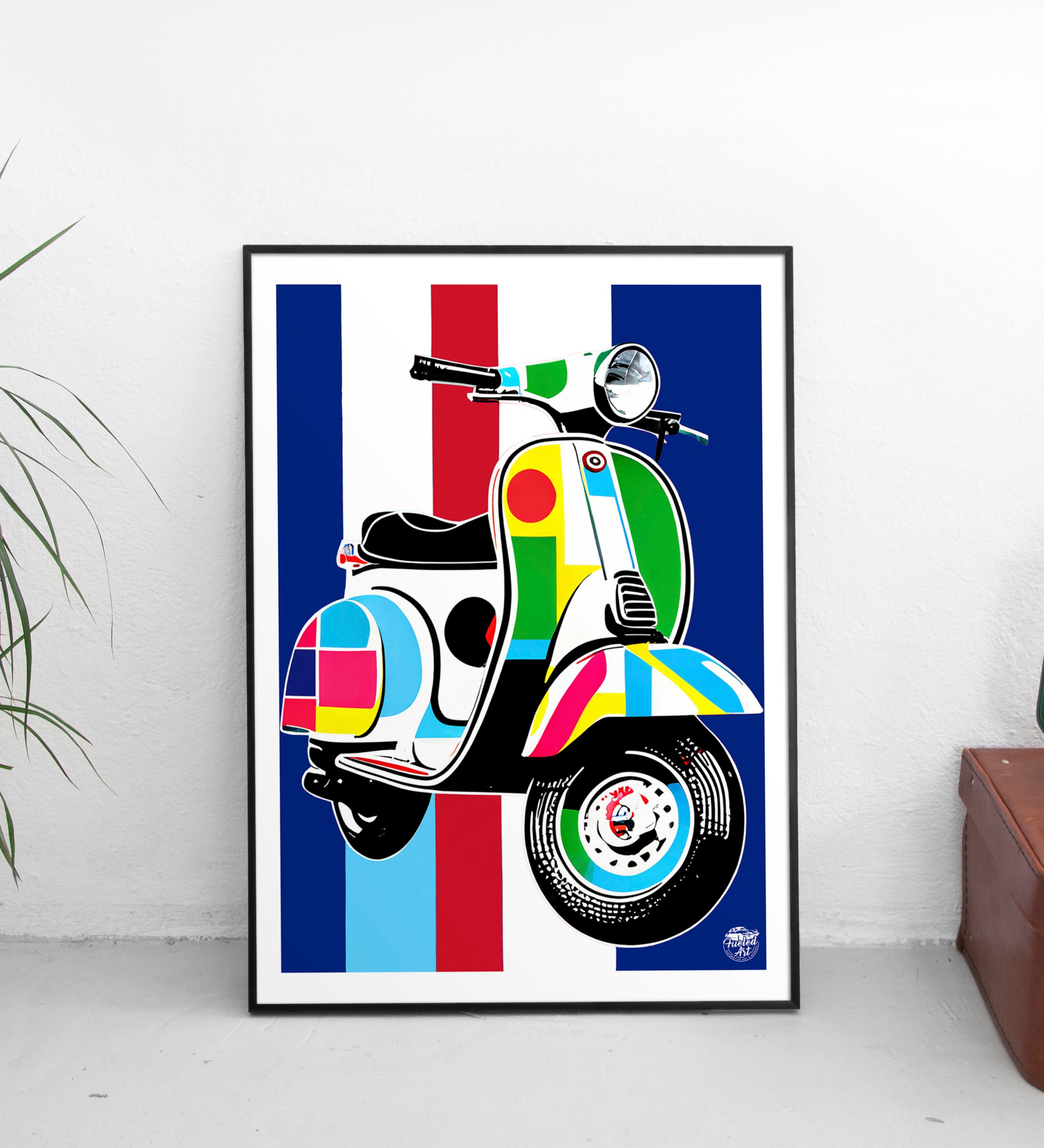Classic Vespa Print Vintage Scooter Wall Art, Vespa Poster, Mods Print ...