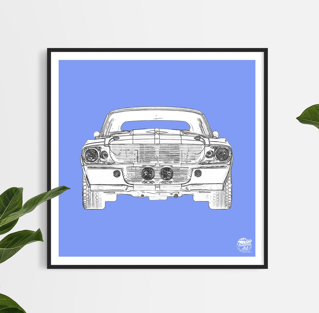 Ford Mustang GT500 Print Ford Wall Art, Ford Mustang Wall Art, Ford ...