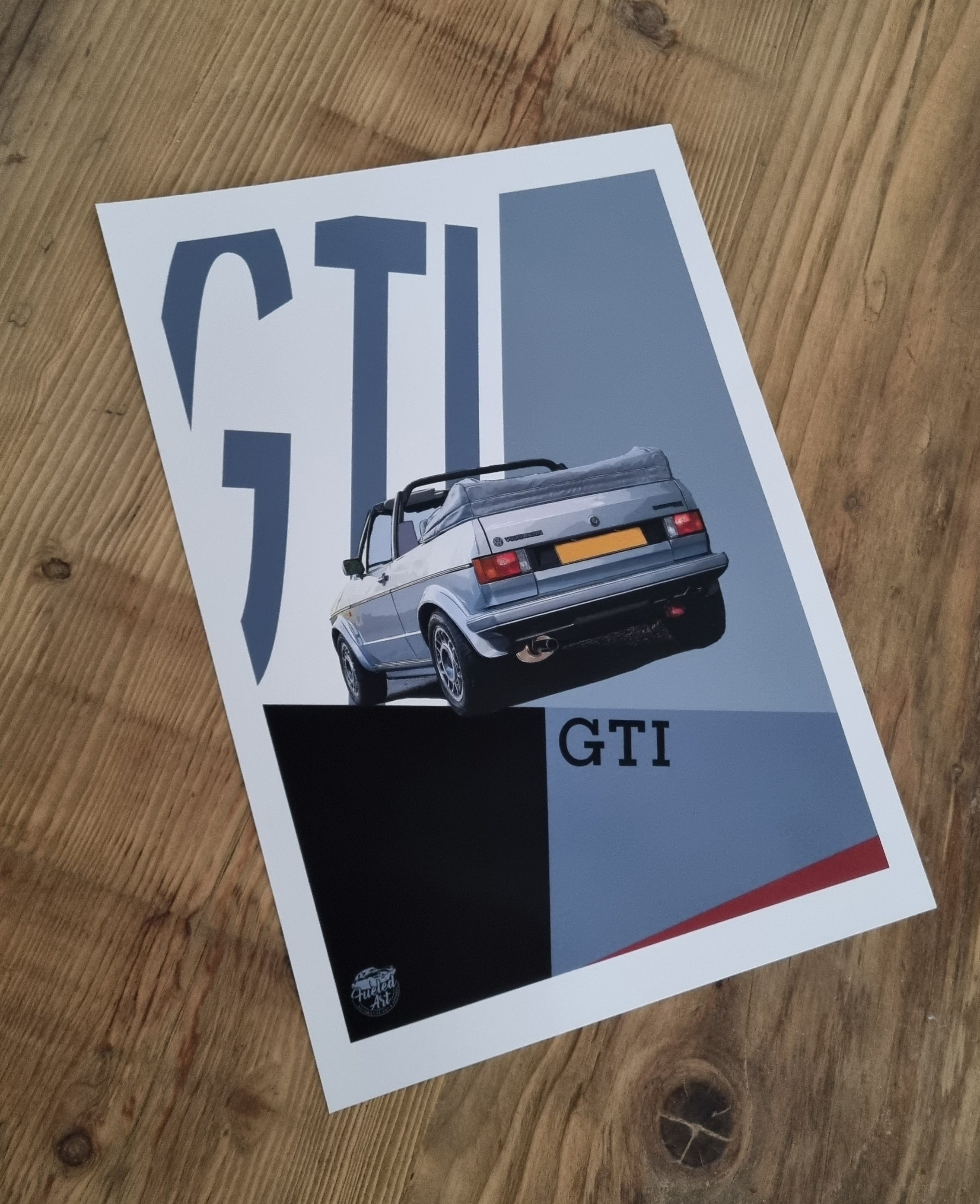 VW Golf Mk1 GTI Cabriolet Print Vw Golf Mk1 GTI Cabriolet Poster ...