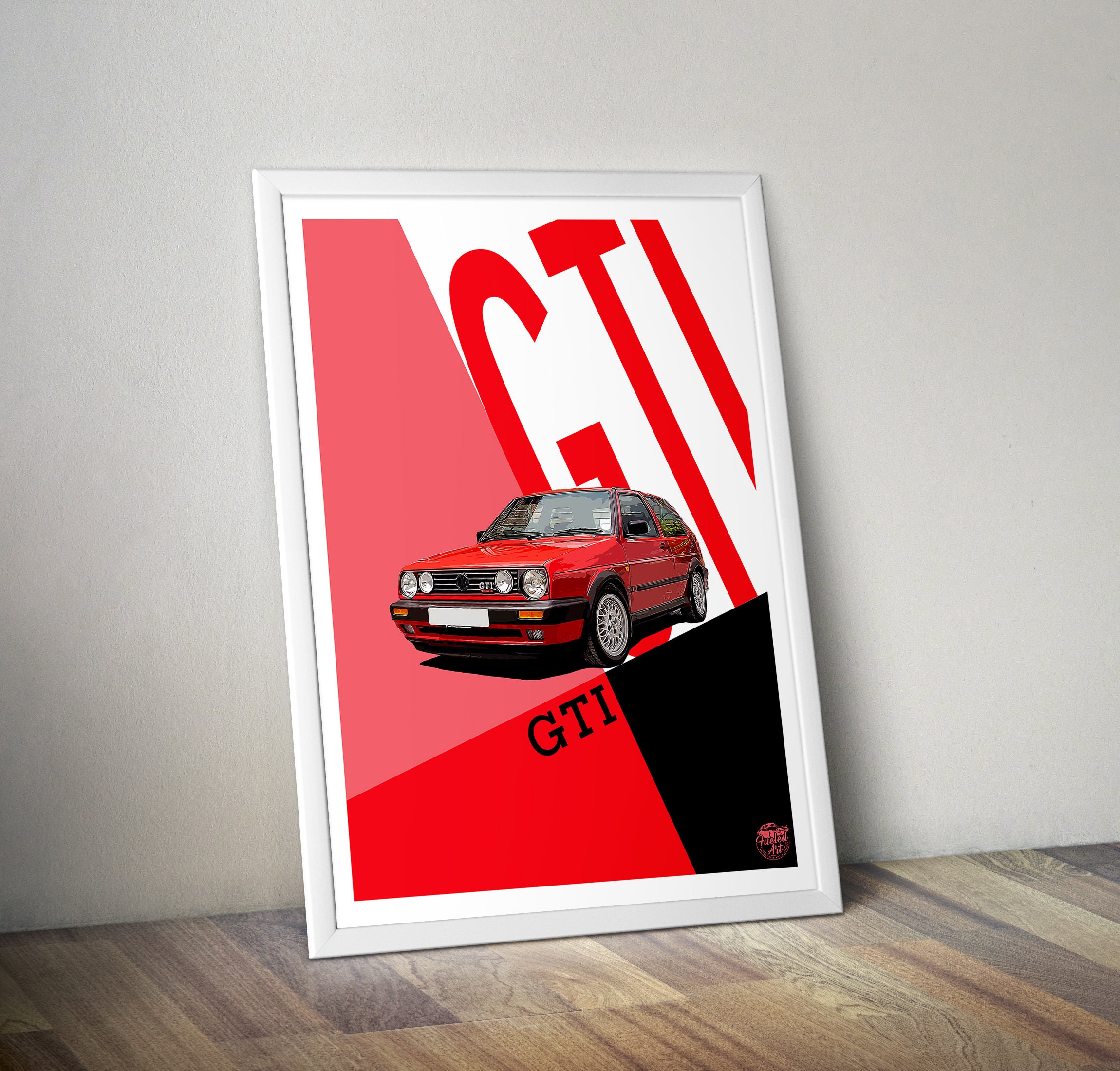 VW Golf Mk2 GTI Print - Vw Golf Mk2 GTI Poster Designed & Sold By ...