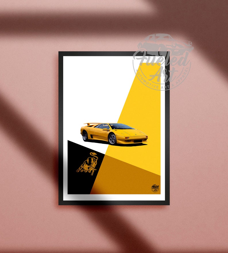 Lamborghini Diablo Print Lamborghini Diablo Wall Art, Lamborghini ...