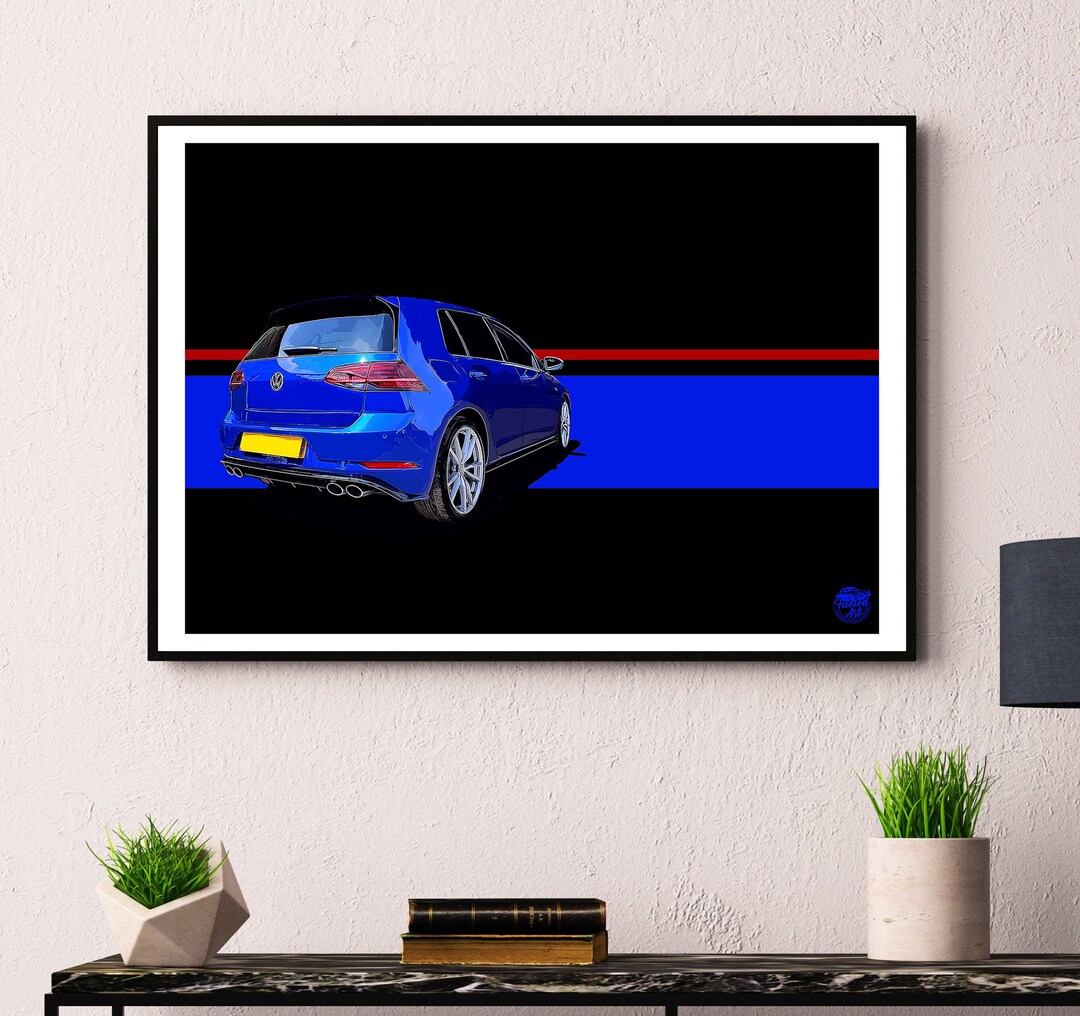 VW Golf Mk7 R Print Vw Golf Mk7 R Poster, Hot Hatch Print, Volkswagen ...