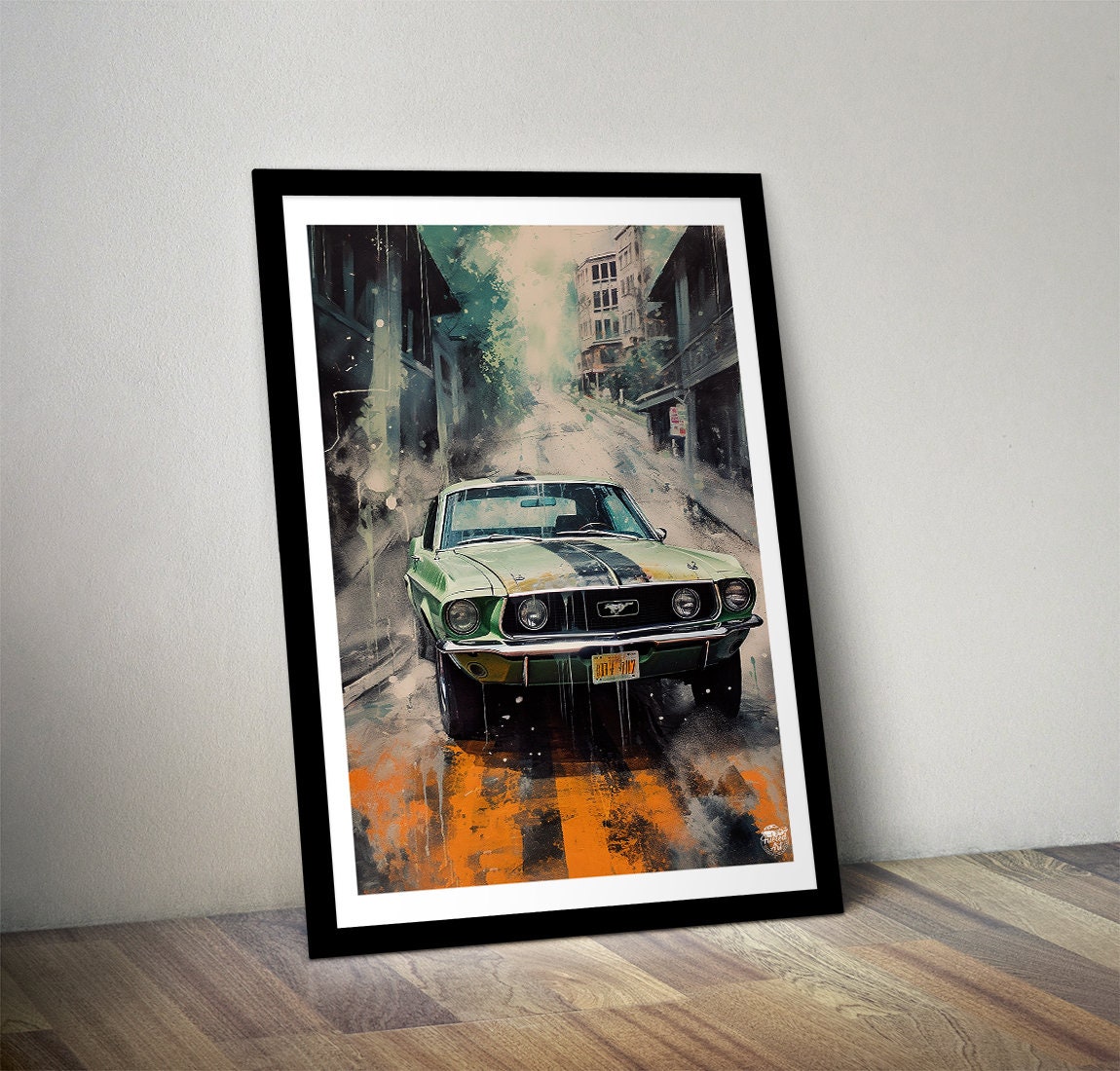 1968 Ford Mustang Print Muscle Car Print Ford Mustang Wall - Etsy