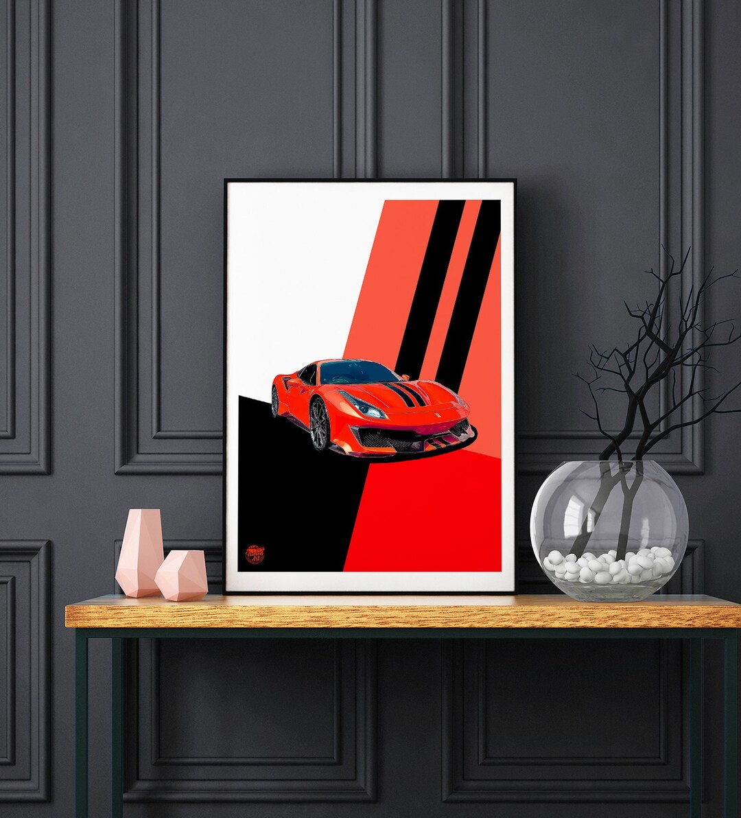 Ferrari 488 Pista Print Ferrari 488 Pista Wall Art, Ferrari 488 Pista ...