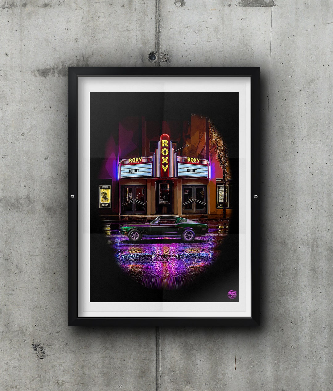 Ford Mustang Bullitt Print Muscle Car Print, Ford Mustang Art, Ford ...