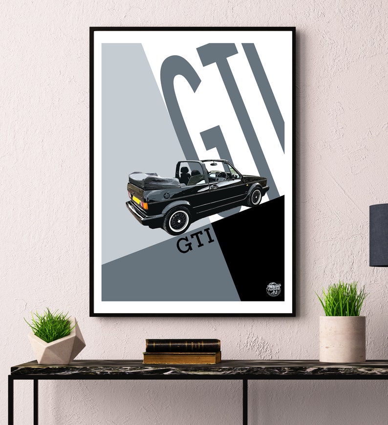 VW Golf Mk1 GTI Cabriolet Print Vw Golf Mk1 GTI Cabriolet Poster ...