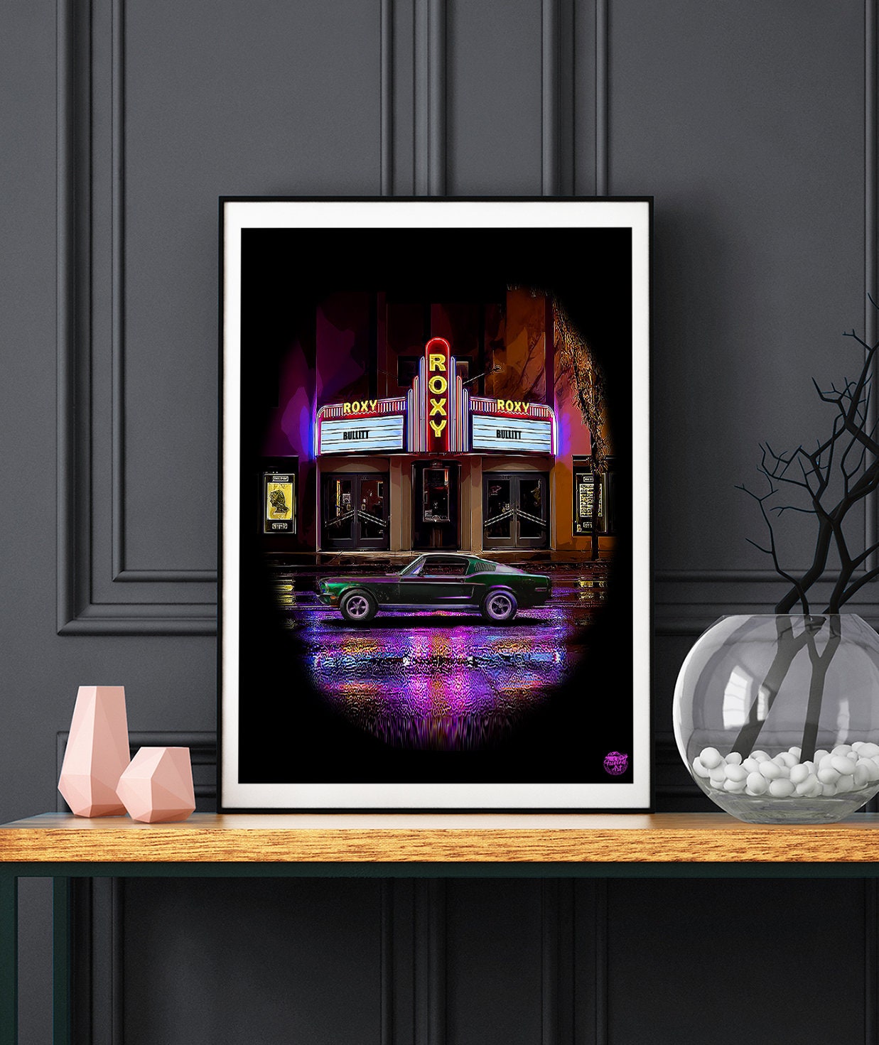 Ford Mustang Bullitt Print Muscle Car Print, Ford Mustang Art, Ford ...