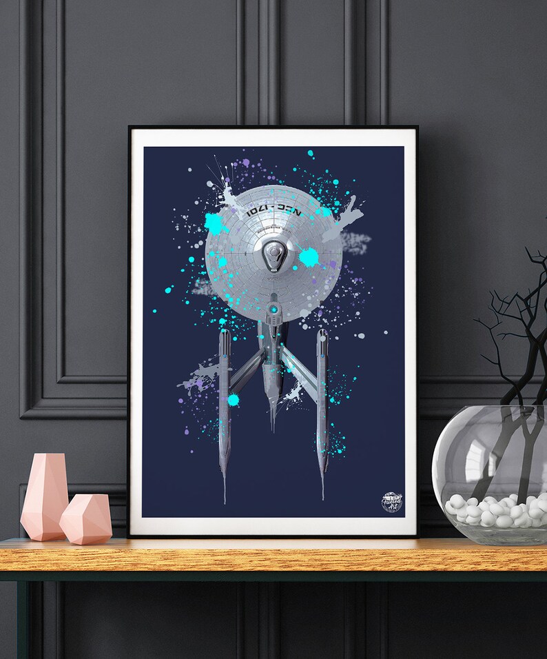 Star Trek USS Enterprise Print Vintage Movie Poster, USS Enterprise ...