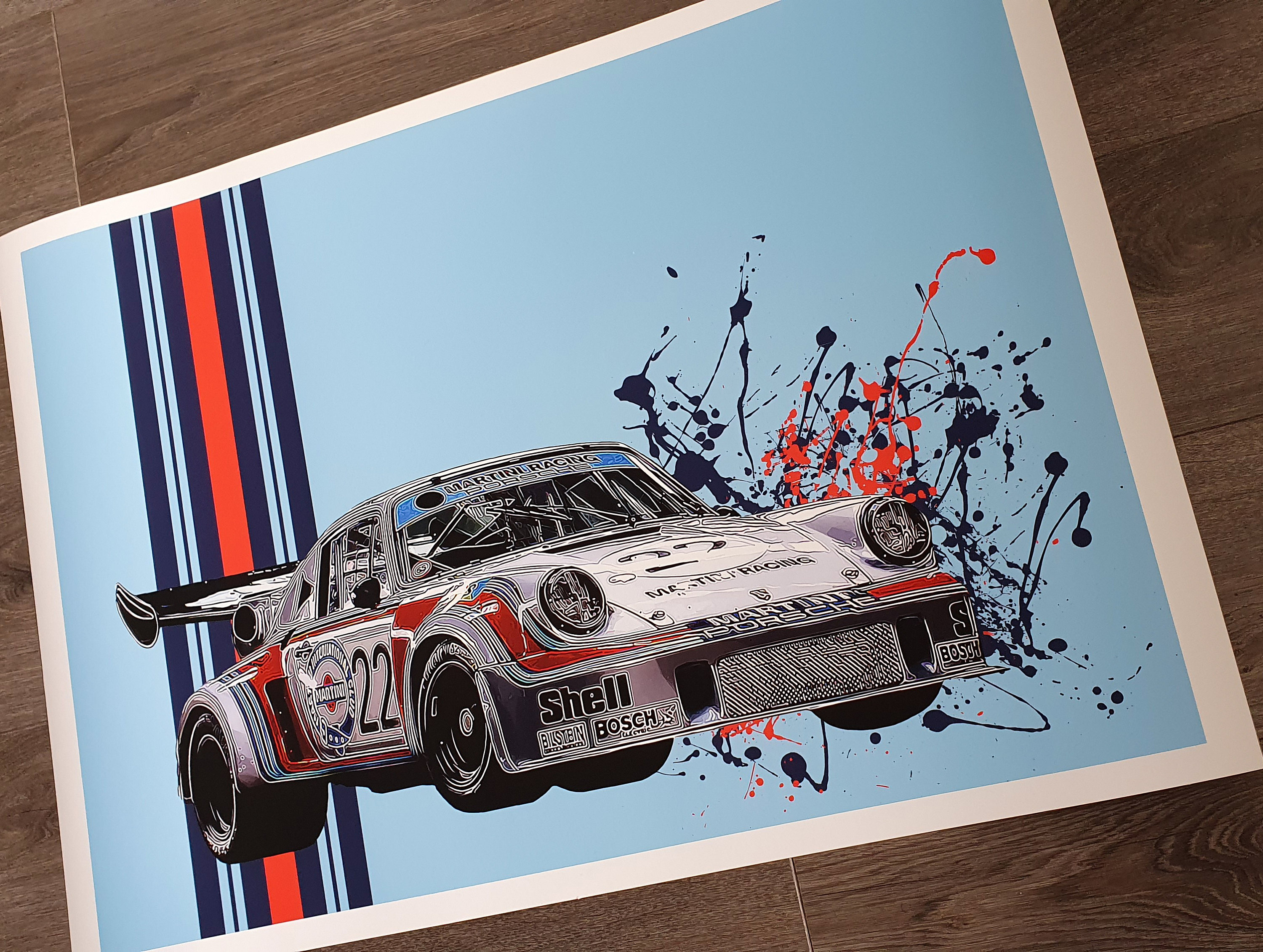 Porsche 911 930 Martini Racing Print Porsche 911 930 Turbo Wall Art ...
