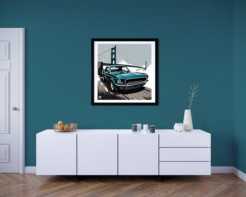 Ford Mustang Bullitt Print Bullitt Movie Poster, Ford Mustang Bullitt ...