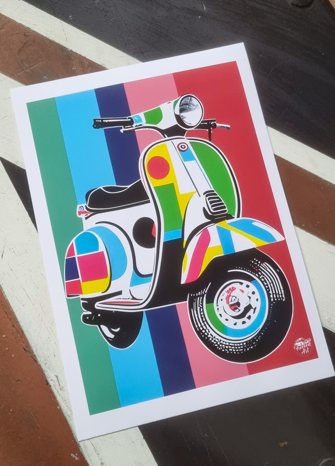 Classic Vespa Print Vintage Scooter Wall Art, Vespa Poster, Mods Print ...