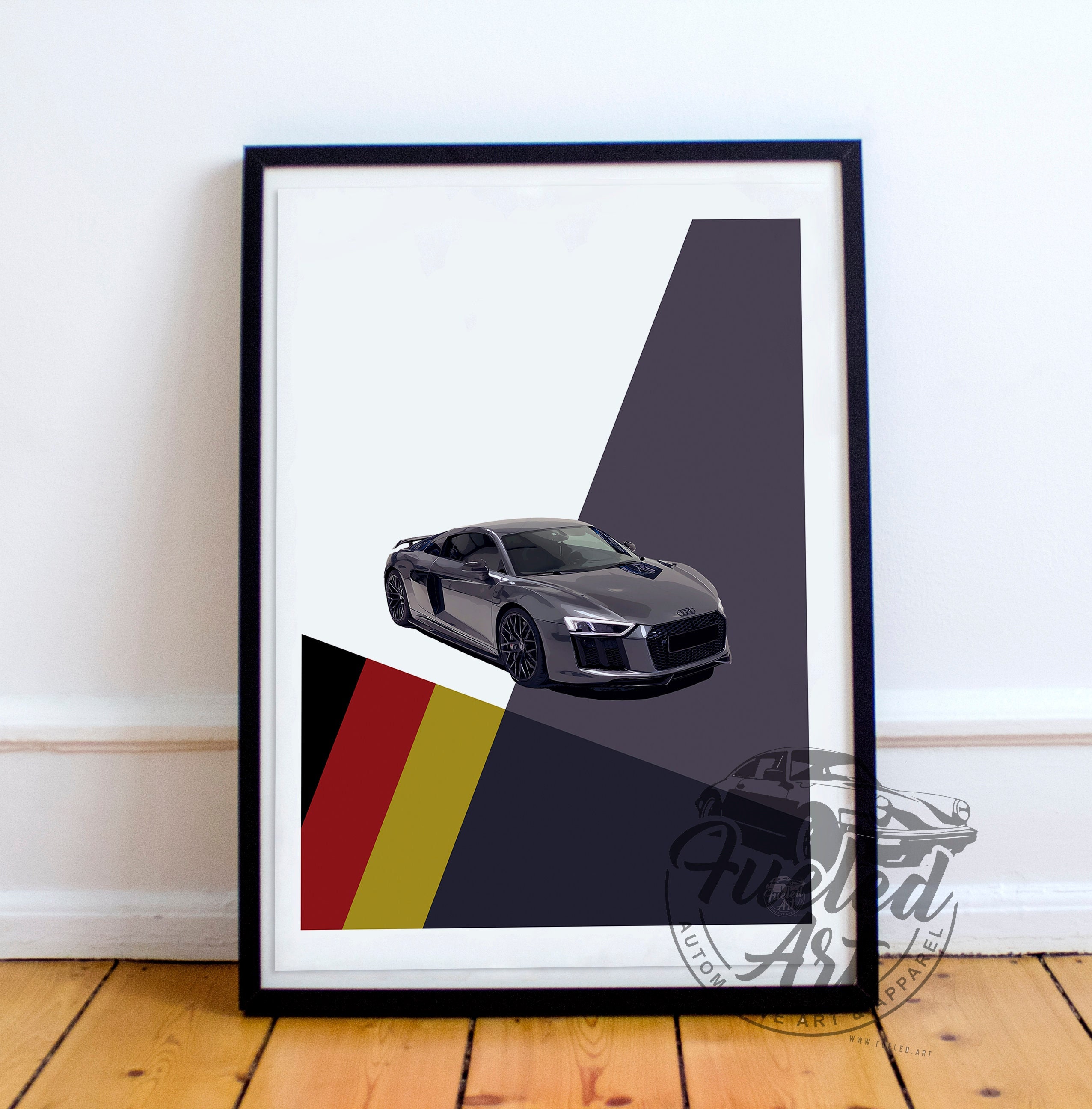 Audi R8 V10 Print Audi R8 Wall Art, Supercar Print, Audi R8 Gifts, Audi ...