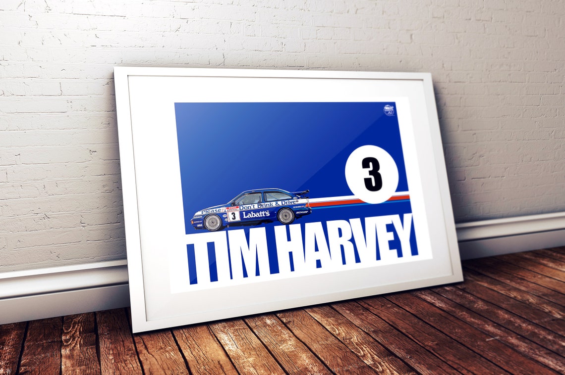 Ford Sierra RS500 Cosworth Print BTCC Print, Tim Harvey Print, Man Cave ...