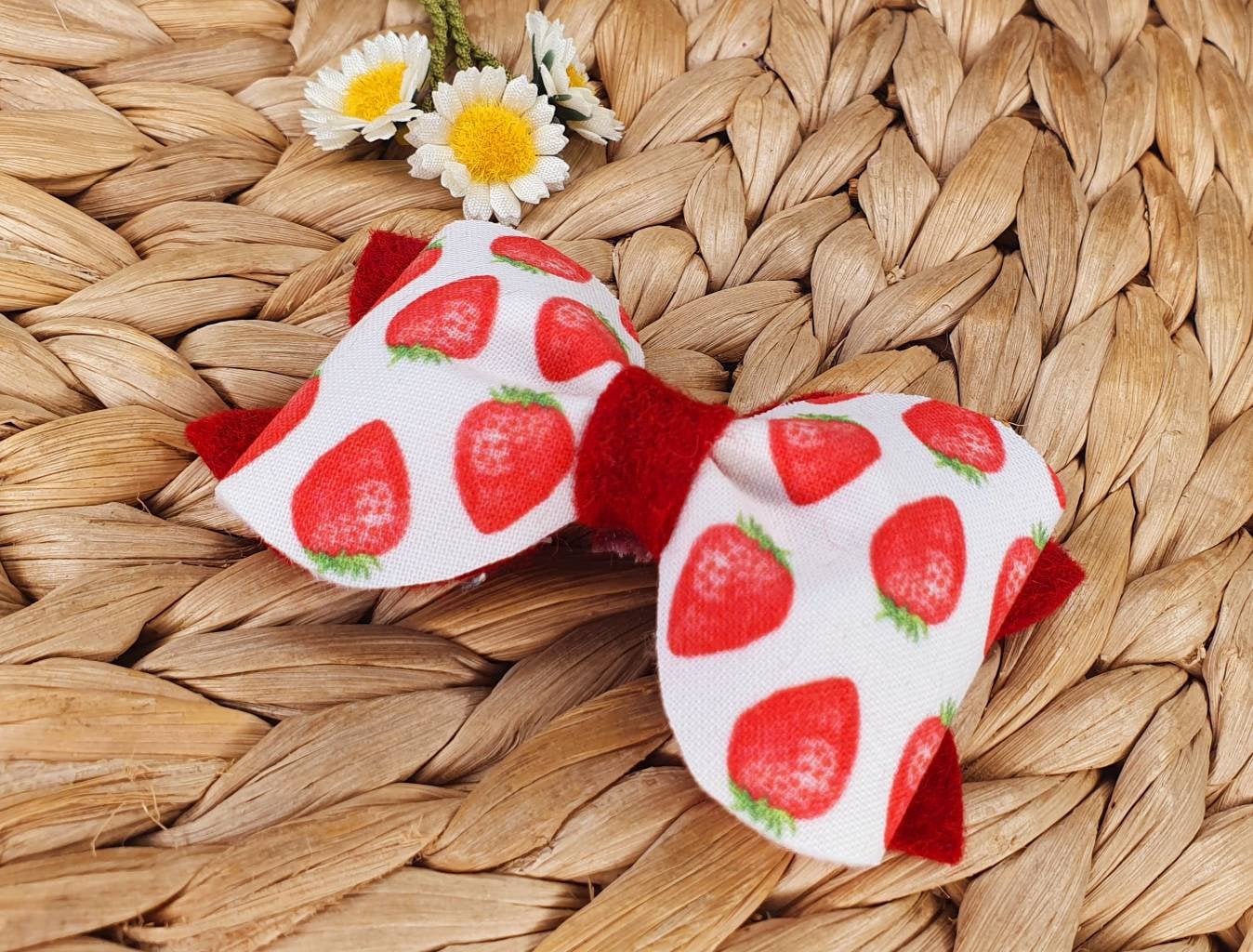 Strawberry bow fruit bow red bow baby headband toddler - Etsy.de