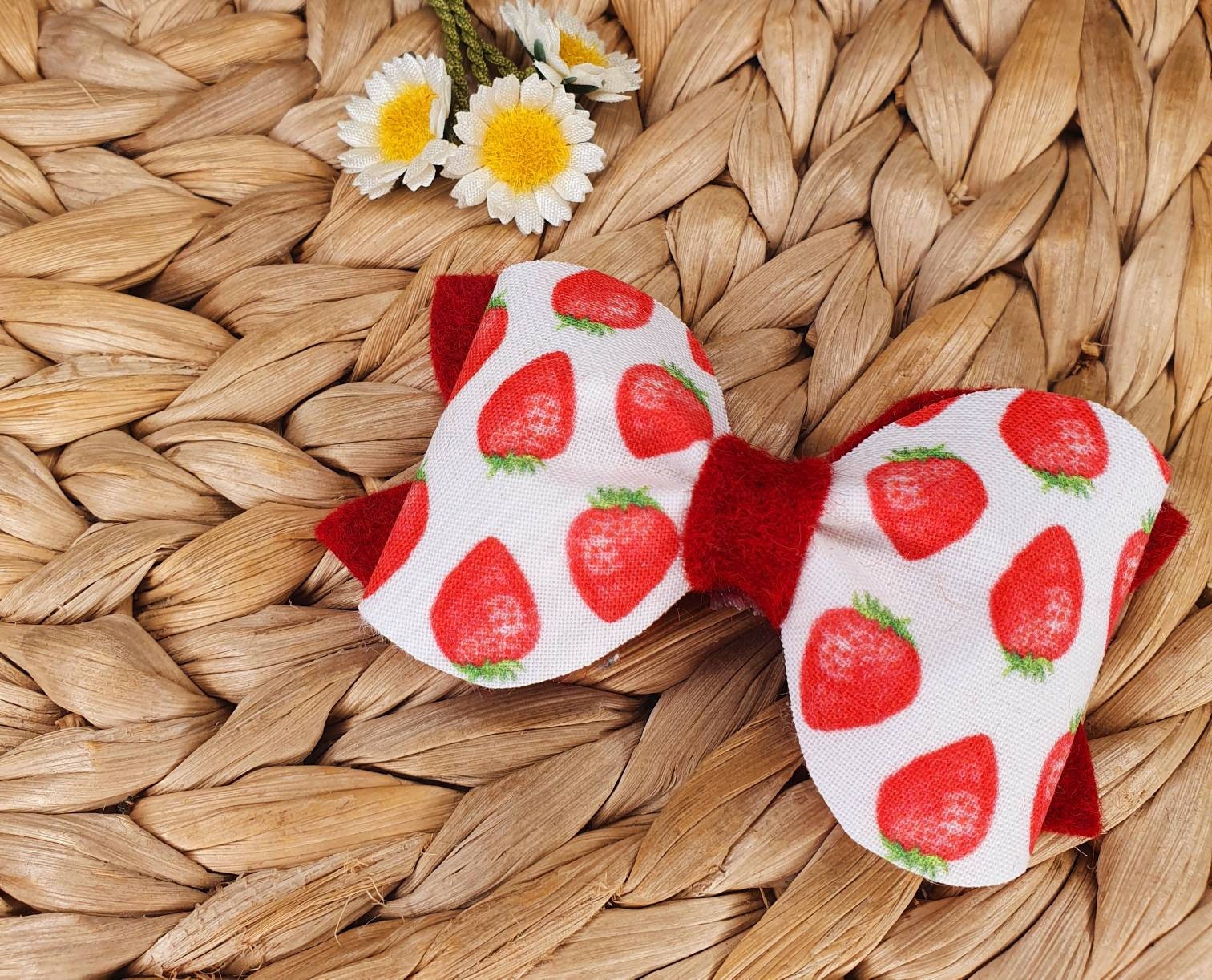 Strawberry bow fruit bow red bow baby headband toddler - Etsy.de