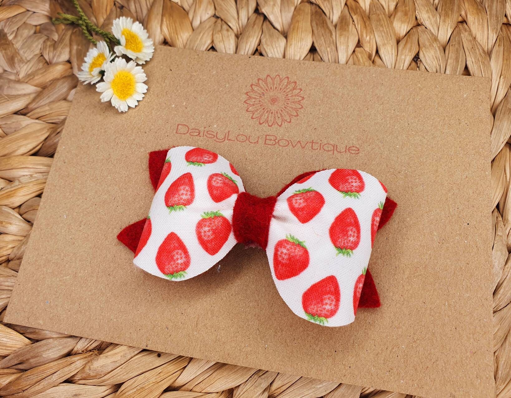 Strawberry bow fruit bow red bow baby headband toddler - Etsy.de