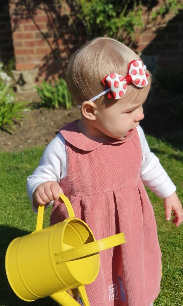 Strawberry bow fruit bow red bow baby headband toddler - Etsy.de