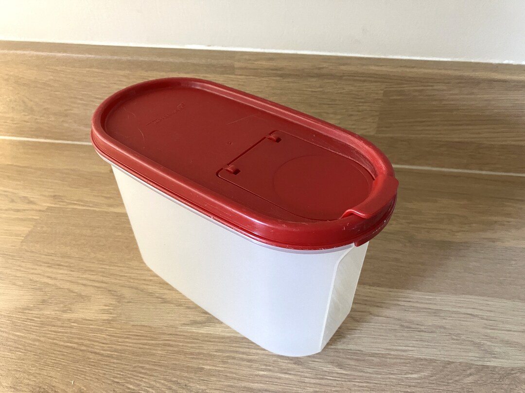 Vintage Modular Tupperware Storage Containers With Red Lids 1.1 Litre ...