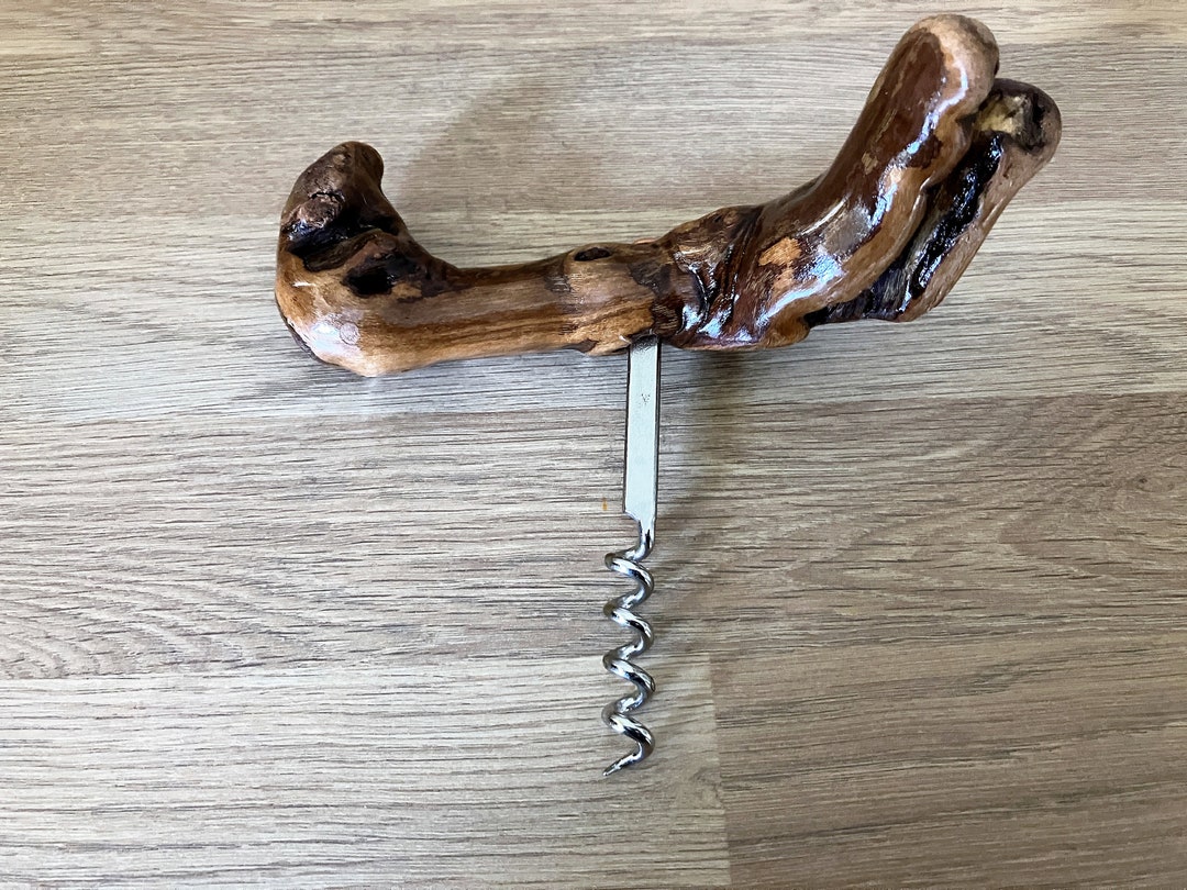 Vintage Burl Wooden Handled Corkscrew - Etsy
