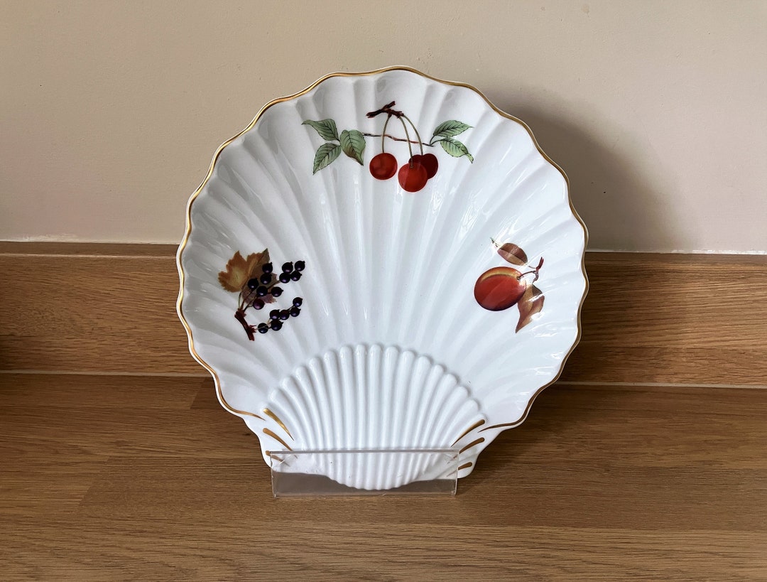 Royal Worcester Evesham Gold Large Scallop Shaped Serving Dish/plate - Etsy