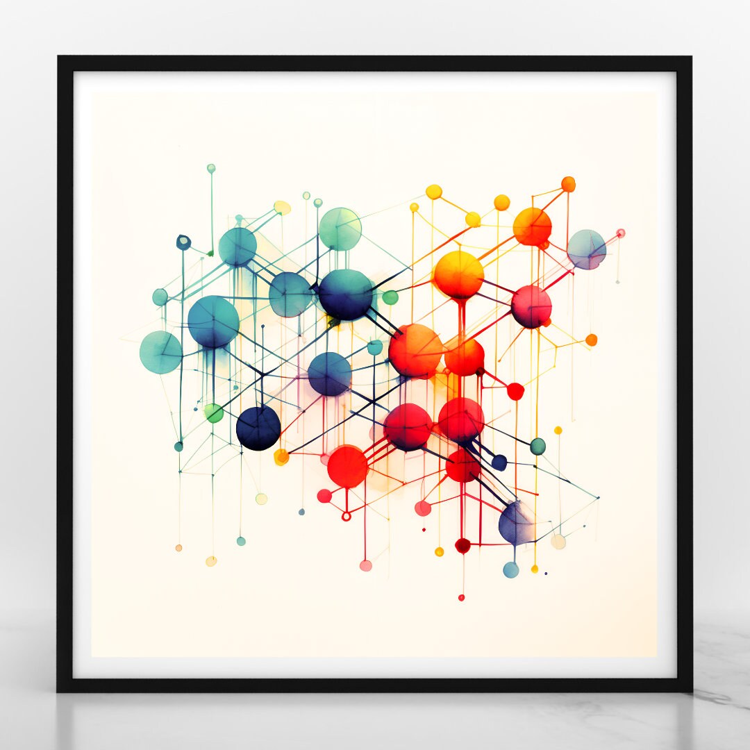Set of 3 Colorful, Data Analytics Art Prints | 12x12 | Minimalistic ...