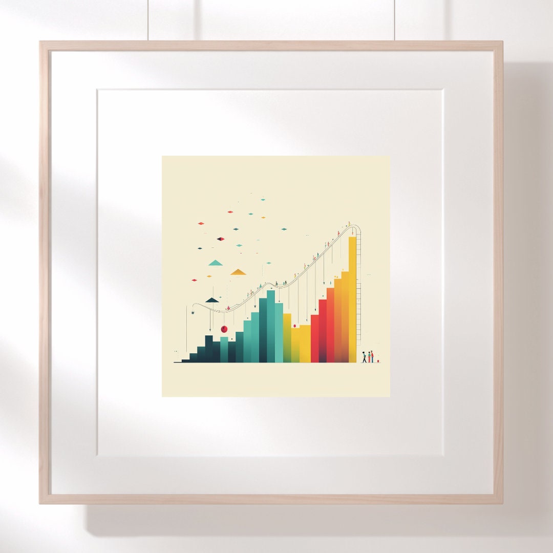 Data Coaster - Analytics Art Print | Minimalistic Illustration | Office ...