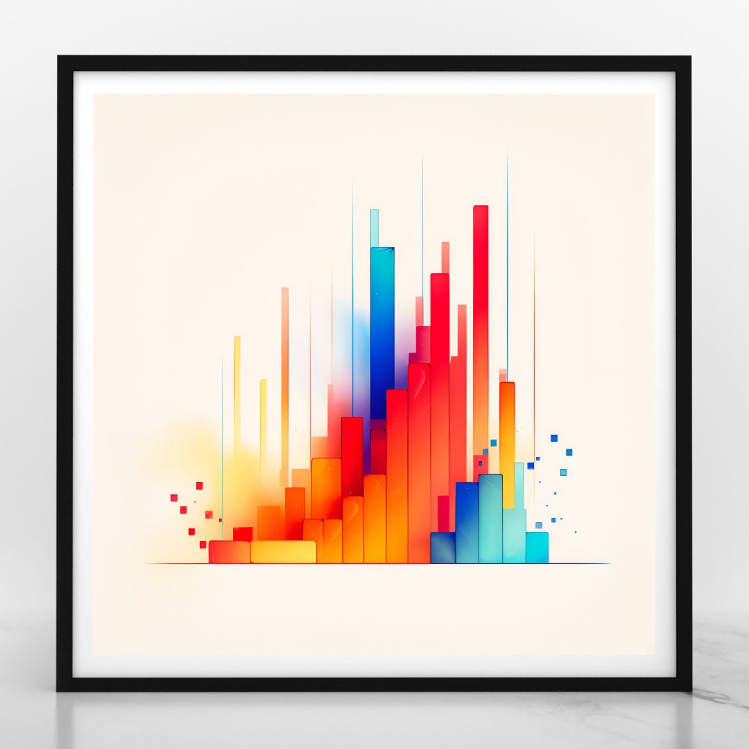 Set of 3 Colorful, Data Analytics Art Prints | 12x12 | Minimalistic ...