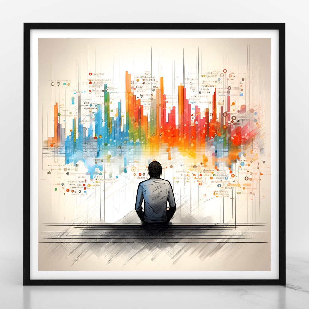 Set of 3 Colorful, Data Analytics Art Prints | 12x12 | Minimalistic ...