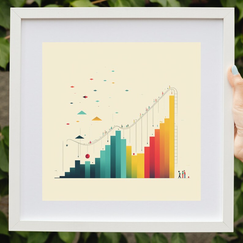 Data Coaster - Analytics Art Print | Minimalistic Illustration | Office ...