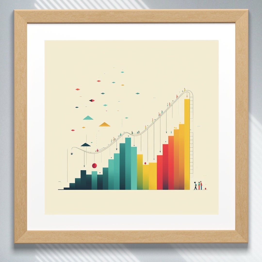 Data Coaster - Analytics Art Print | Minimalistic Illustration | Office ...