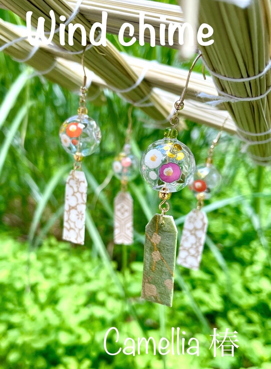 Wind Chime Earrings, Tsubaki, Japanese Craft, Cute, Kawaii, Chic ...