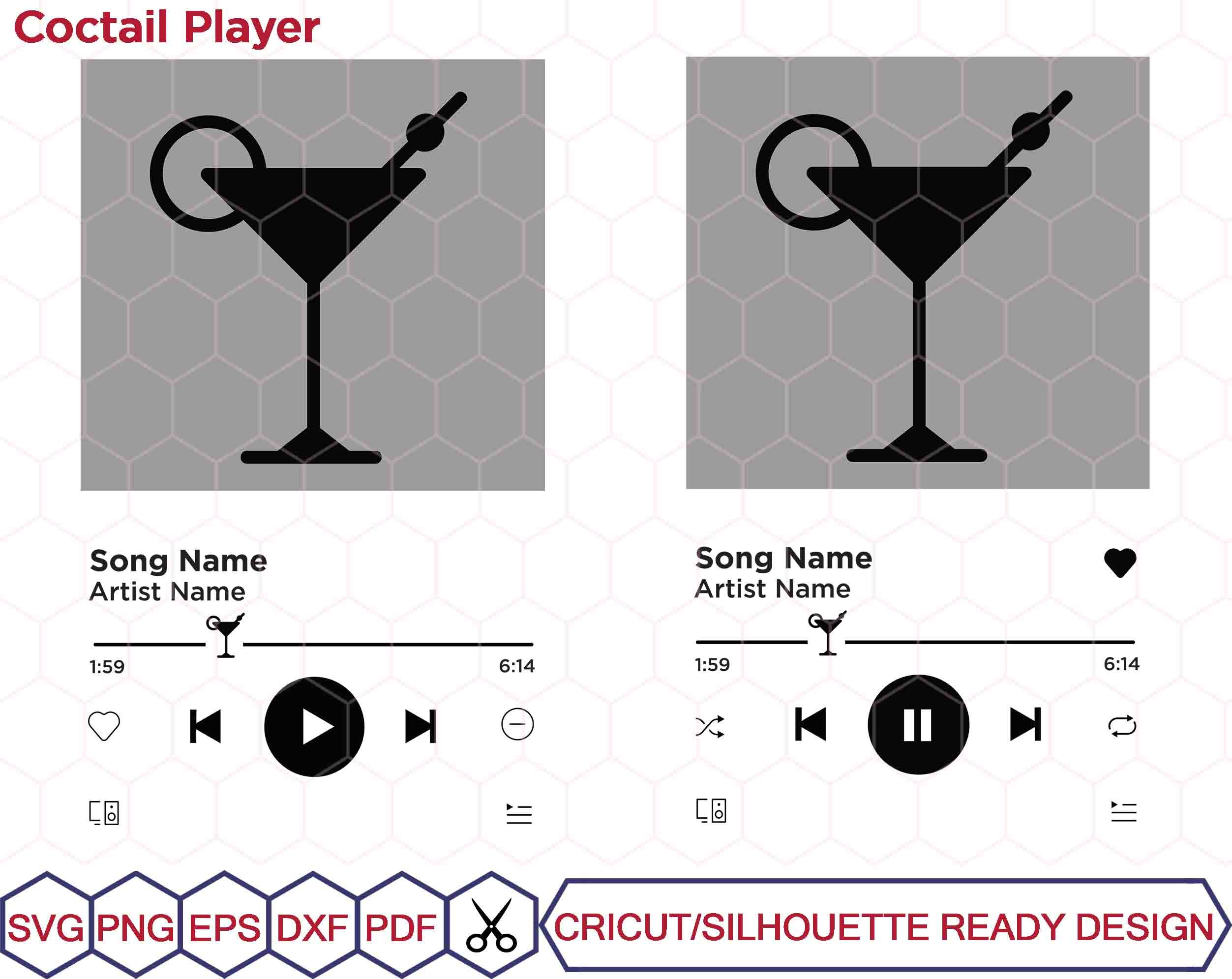 Music Player SVG Audio Control Buttons SVG Audio SVG Song Glass Art Fun ...