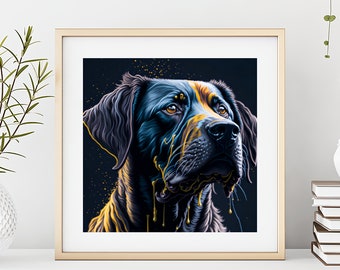 Rhodesian Ridgeback Dog Wall Art Digital Paint Rhodesian Ridgeback Dog ...