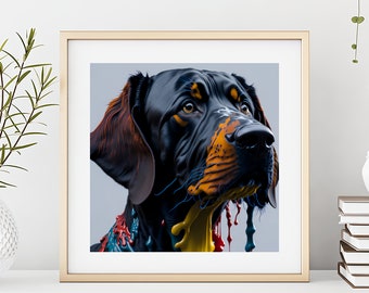 Rhodesian Ridgeback Dog Wall Art Digital Paint Rhodesian Ridgeback Dog ...