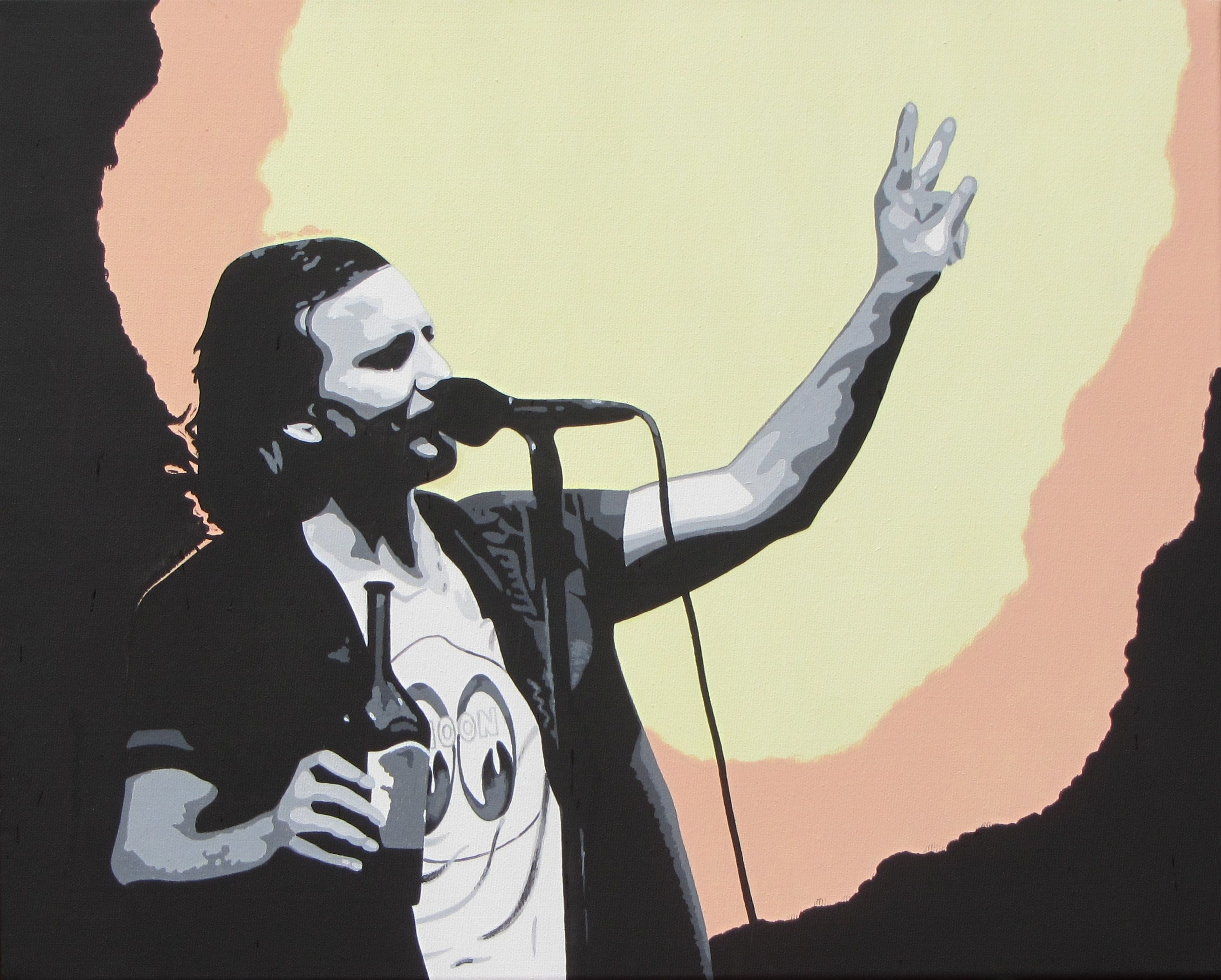 EDDIE VEDDER Print on Canvas Hand Painted Acrylic Painting Canvas ...