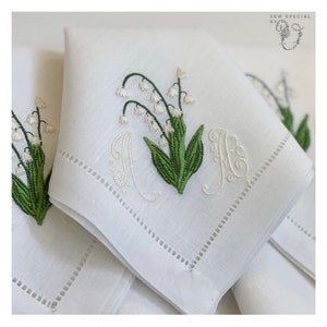 Early Spring Hand Embroidered Linen Dinner Napkins Set of 6 - Etsy