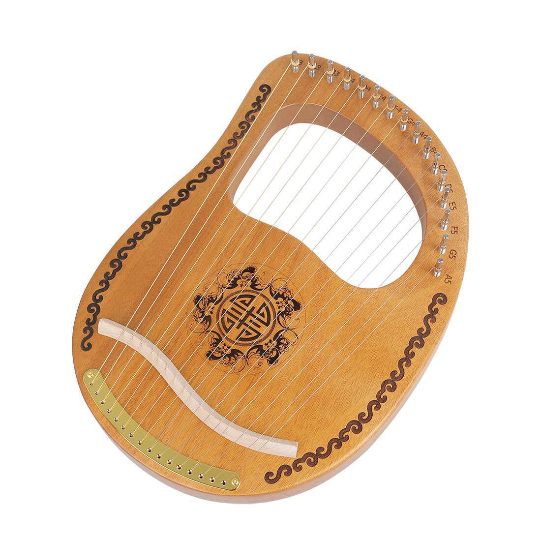 Small Harp, Small Portable Mahogany Handcrafted Wood Harp, Easy to ...